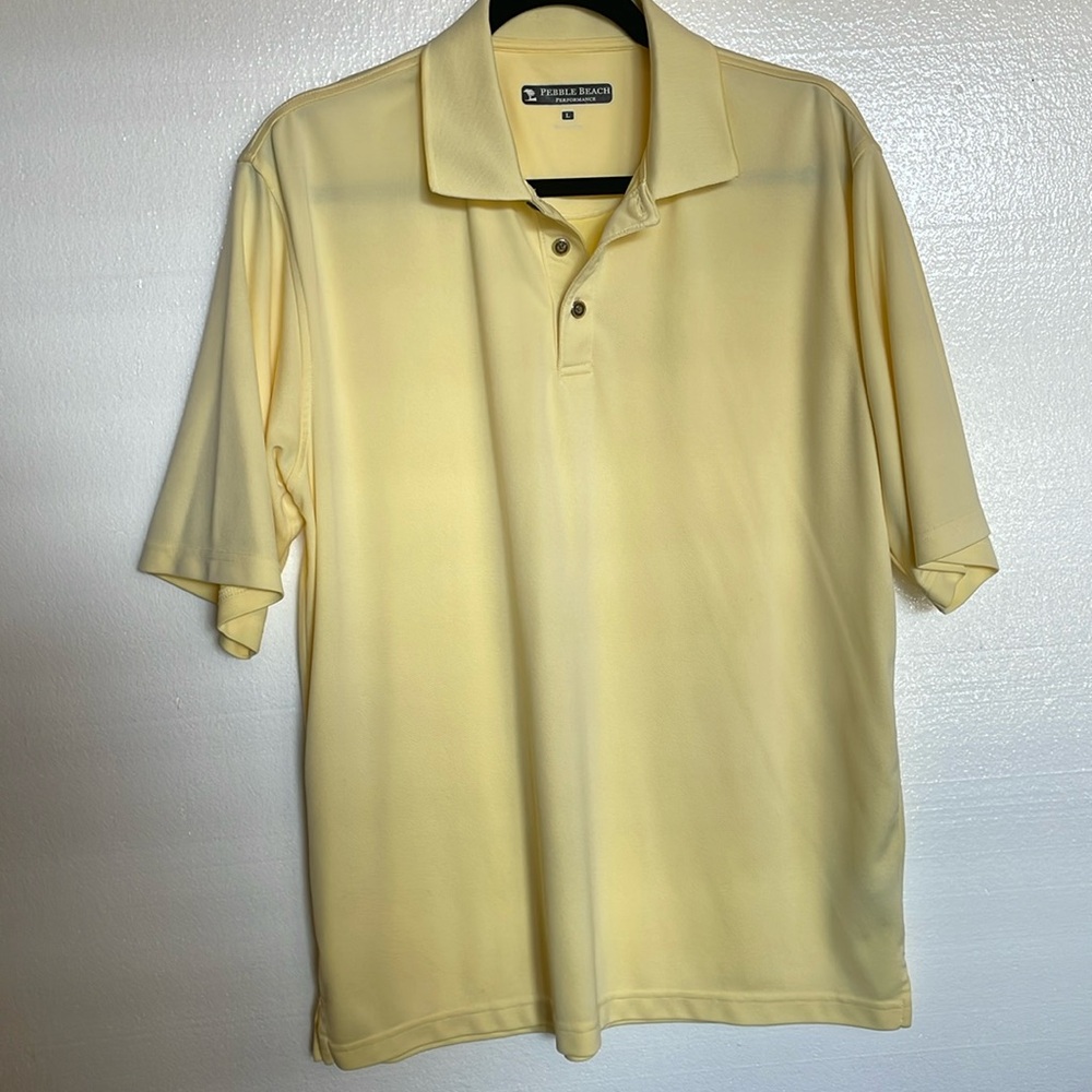 Pebble Beach Performance Pale Yellow Polo Shirt (Size… - Gem